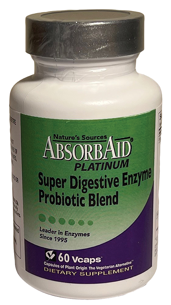 AbsorbAid Platinum Super Digestive Enzyme Probiotic Blend 60 Capsules ...